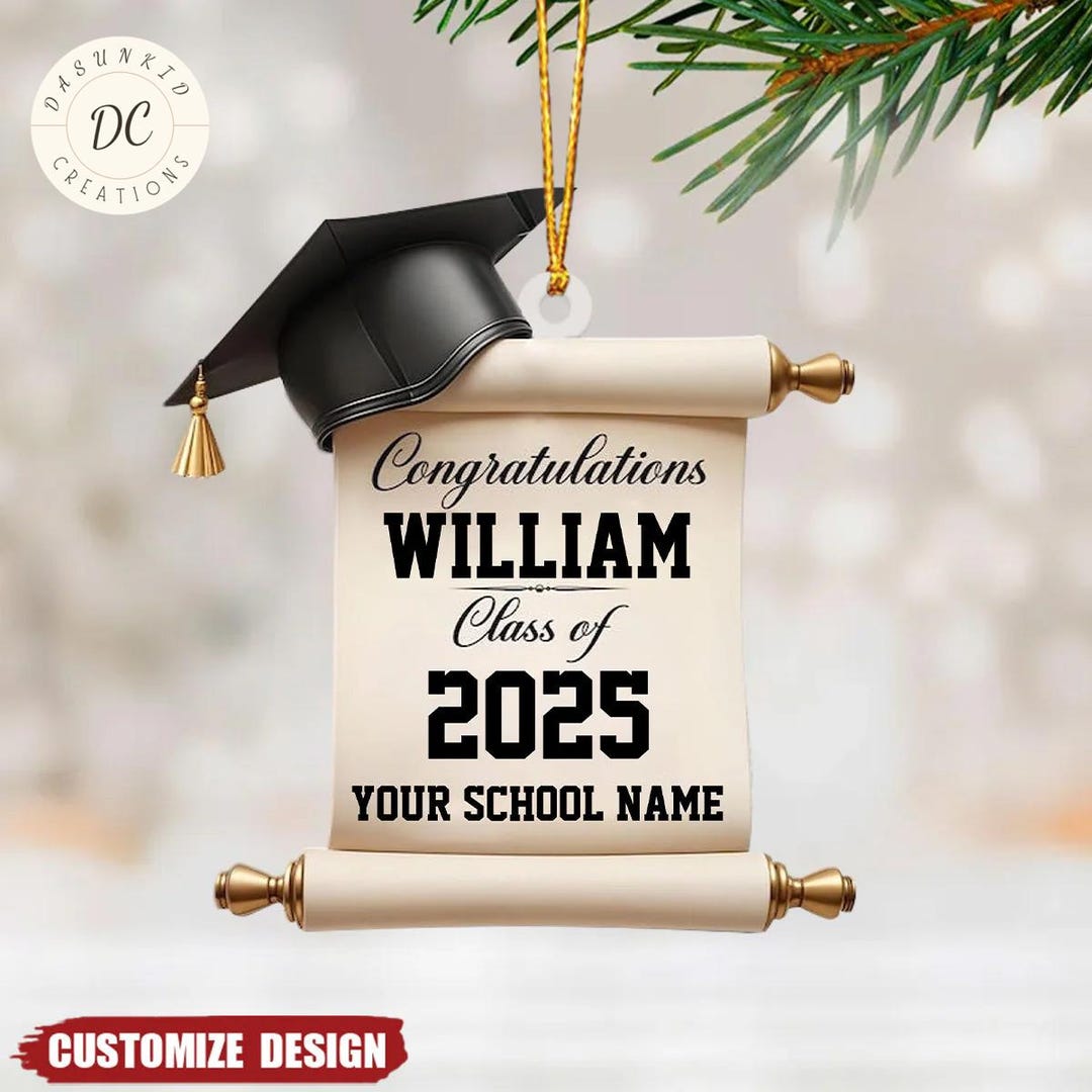 Personalized Graduation 2025 Ornament, Custom Class of 2025 Ornament ...