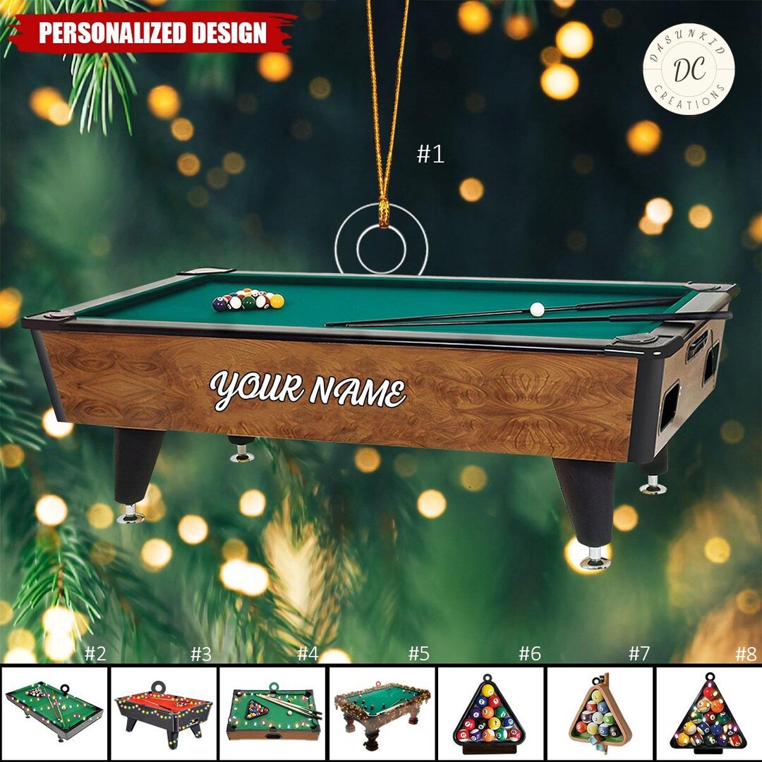 Custom Billiard Ornament, Personalized Billiard Shaped Ornament ...