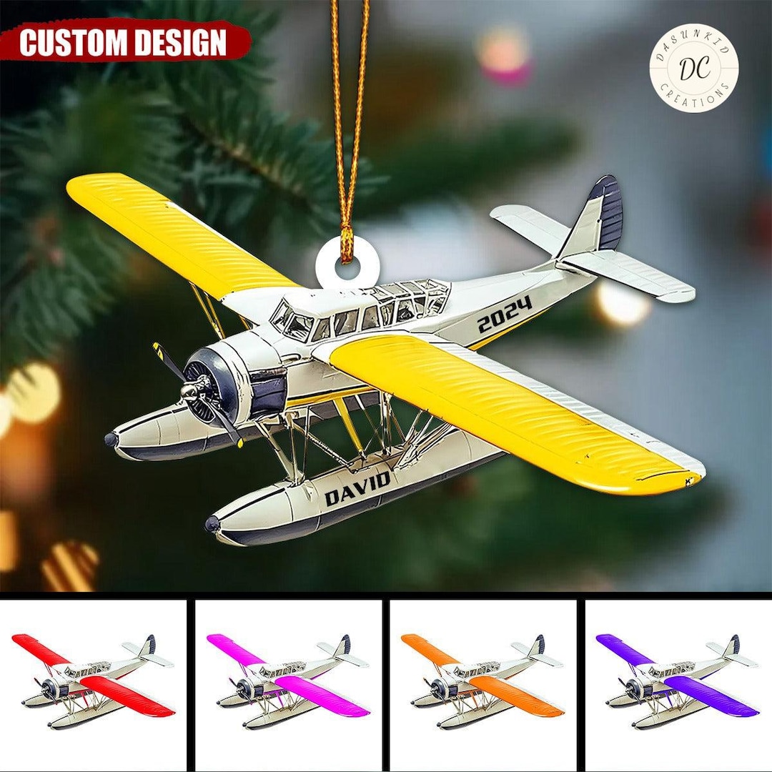 Custom Airplane Christmas Ornament, Personalized Airplane Shaped ...