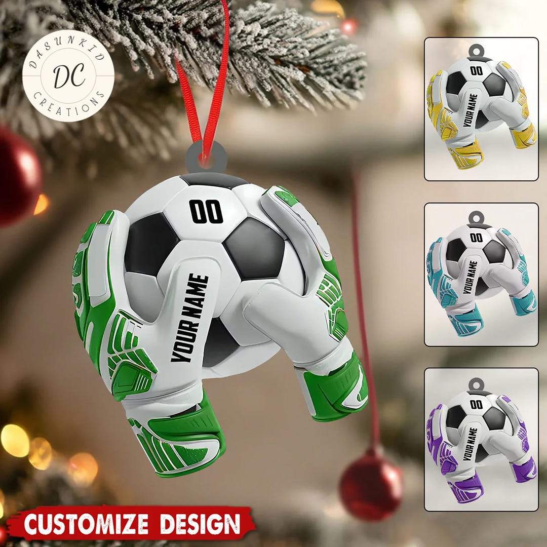 Soccer Goalkeeper Ornament, Personalized Soccer Goalkeeper Christmas ...