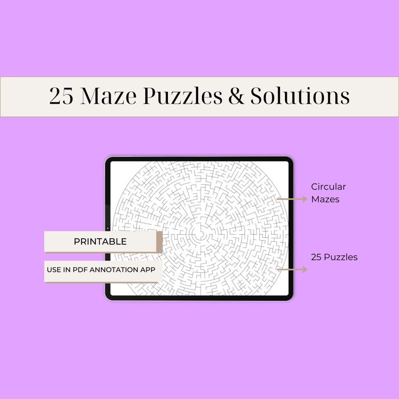 5 Circular Maze Puzzles - Printable & PDF Annotation Ready With ...