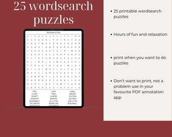 Printable Word Search Bundle - Instant Download Puzzle Pack - Etsy