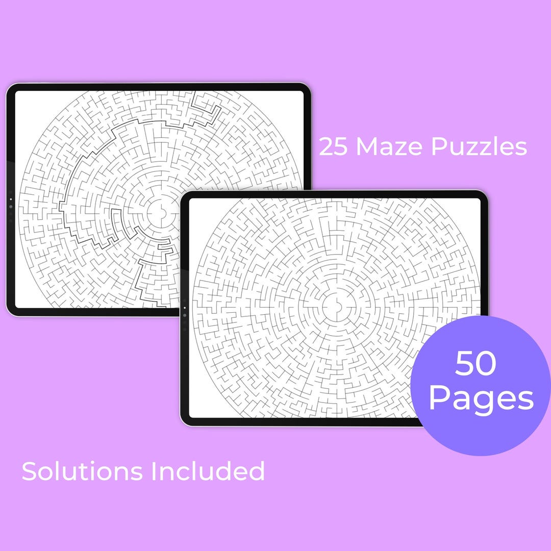 5 Circular Maze Puzzles - Printable & PDF Annotation Ready With ...