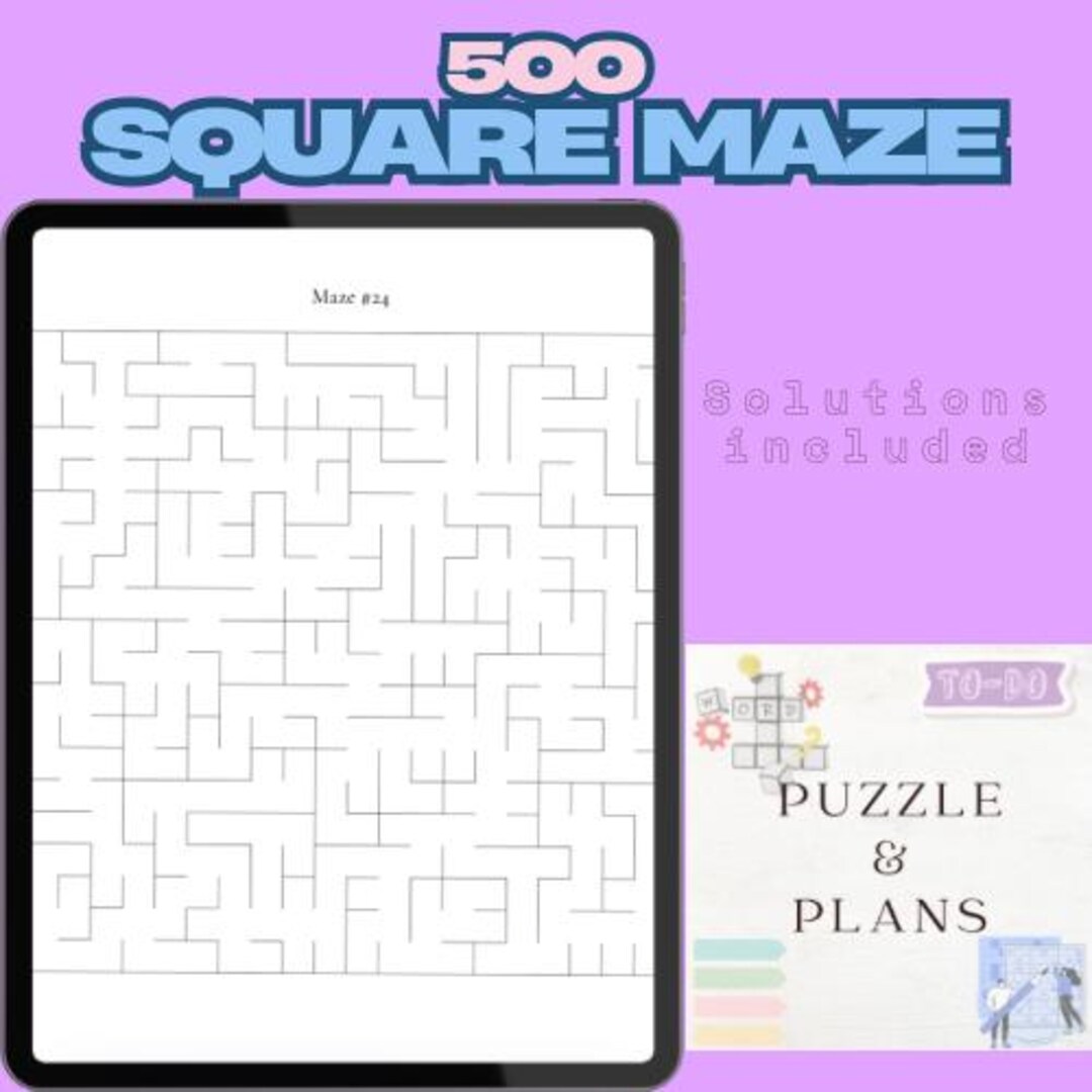 500 Printable Rectangular Maze Puzzles - Instant Download With ...