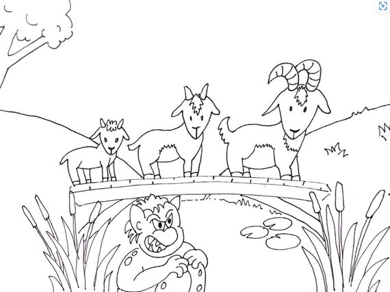 Three Billy Goats Gruff Coloring Pages
