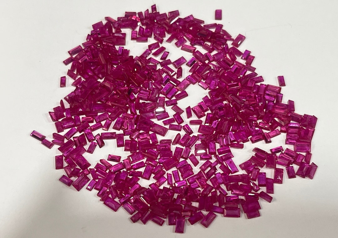 Natural Ruby Baguette Cut for Jewellery Making - 4x2 Size Eye-clean ...