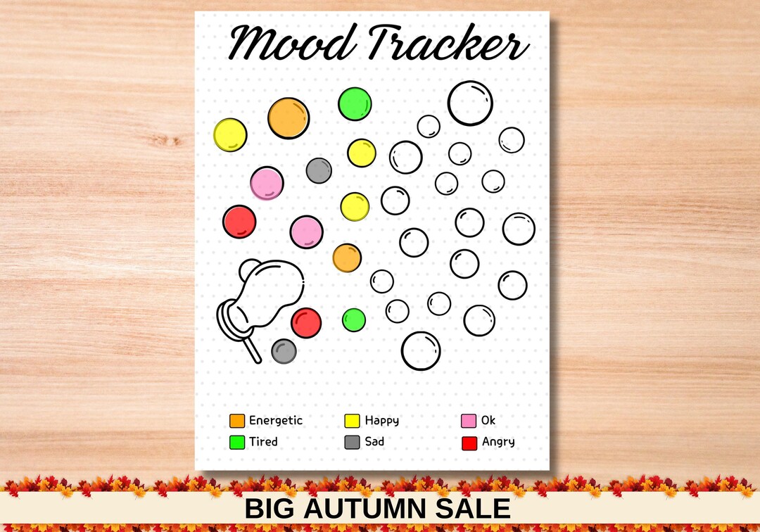 Bubble Mood Tracker Planner Page Printable Journal Page Track Mood ...