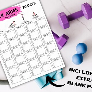 30 Day Sleek Arm Challenge | Printable Workout Plan | Home Fitness ...