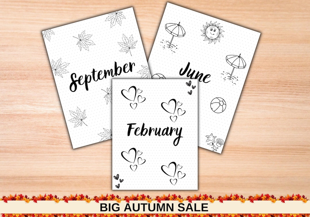 12 Month Title Pages PRINTABLE Bundle Planner Cover Pages Printable ...