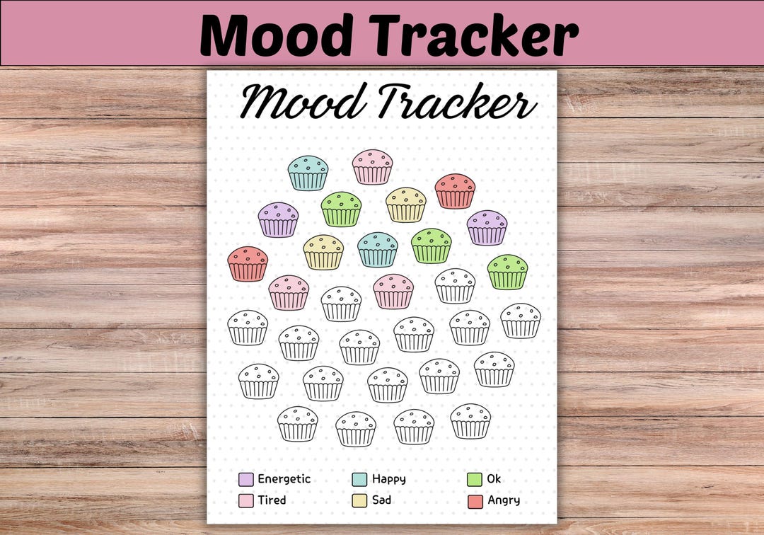 Cake Mood Tracker PRINTABLE Journal Page Planner Page Monthly Feelings ...