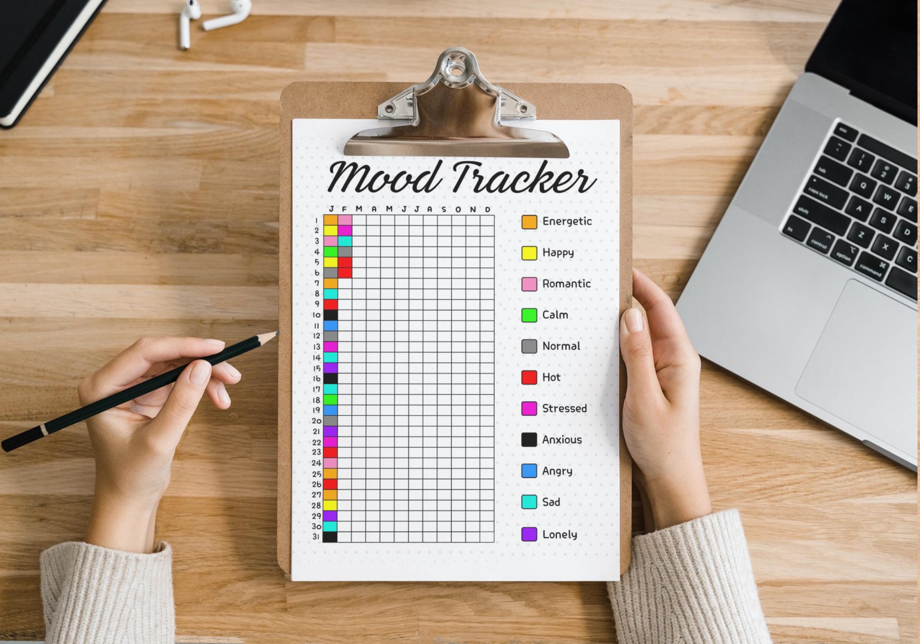 Printable Daily Mood Tracker: Feelings and Emotions (annual Planner) - Etsy