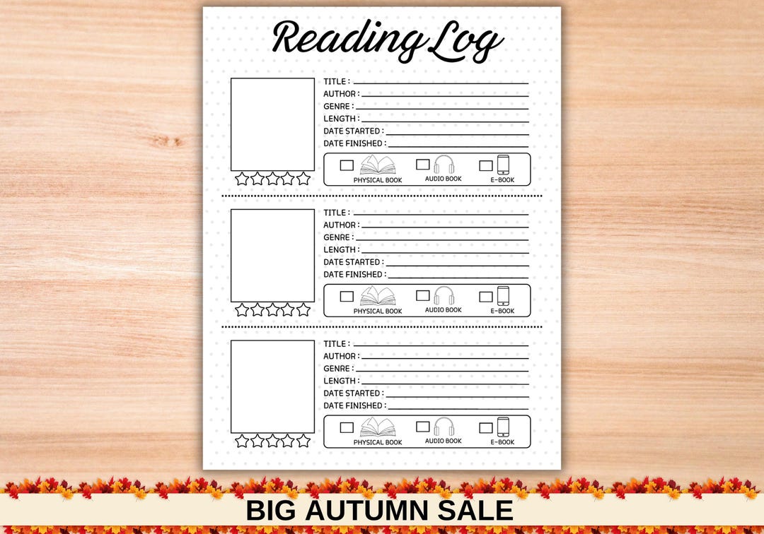 Reading Log & Book Tracker - PRINTABLE Journal Page - Reading Habit ...