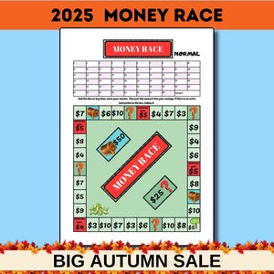 Money Race Savings Challenge - Printable Savings Game & Budget Tracker ...