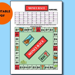 Money Race Savings Challenge - Printable Savings Game & Budget Tracker ...