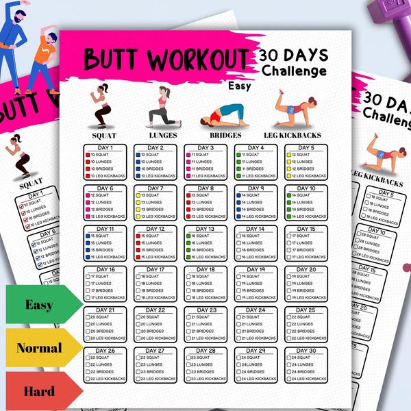 30 Day Butt Lift Challenge - Etsy