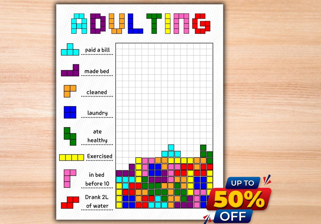 Adulting Task Tracker: Printable Monthly Habit Planner (PDF) - Etsy