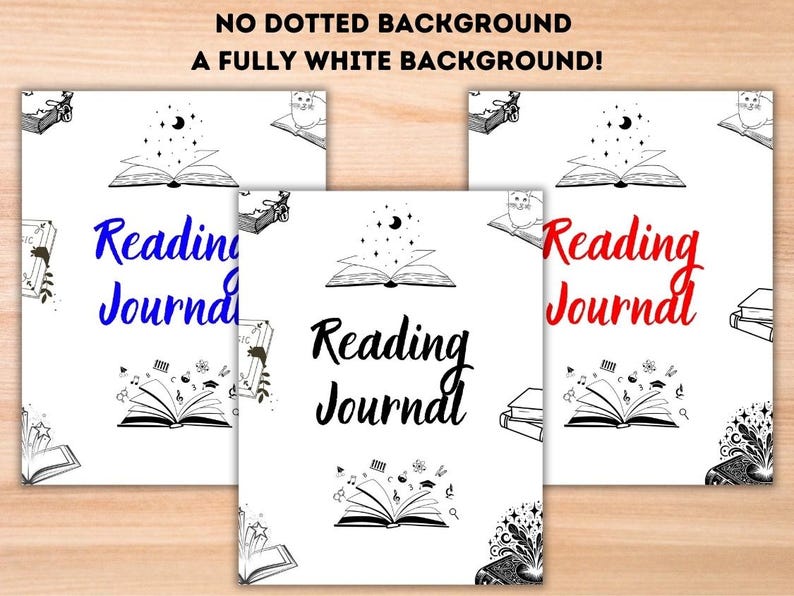 Printable Reading Journal Cover Page: Stylish Book Tracker (digital ...