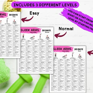 30 Day Sleek Arm Challenge | Printable Workout Plan | Home Fitness ...