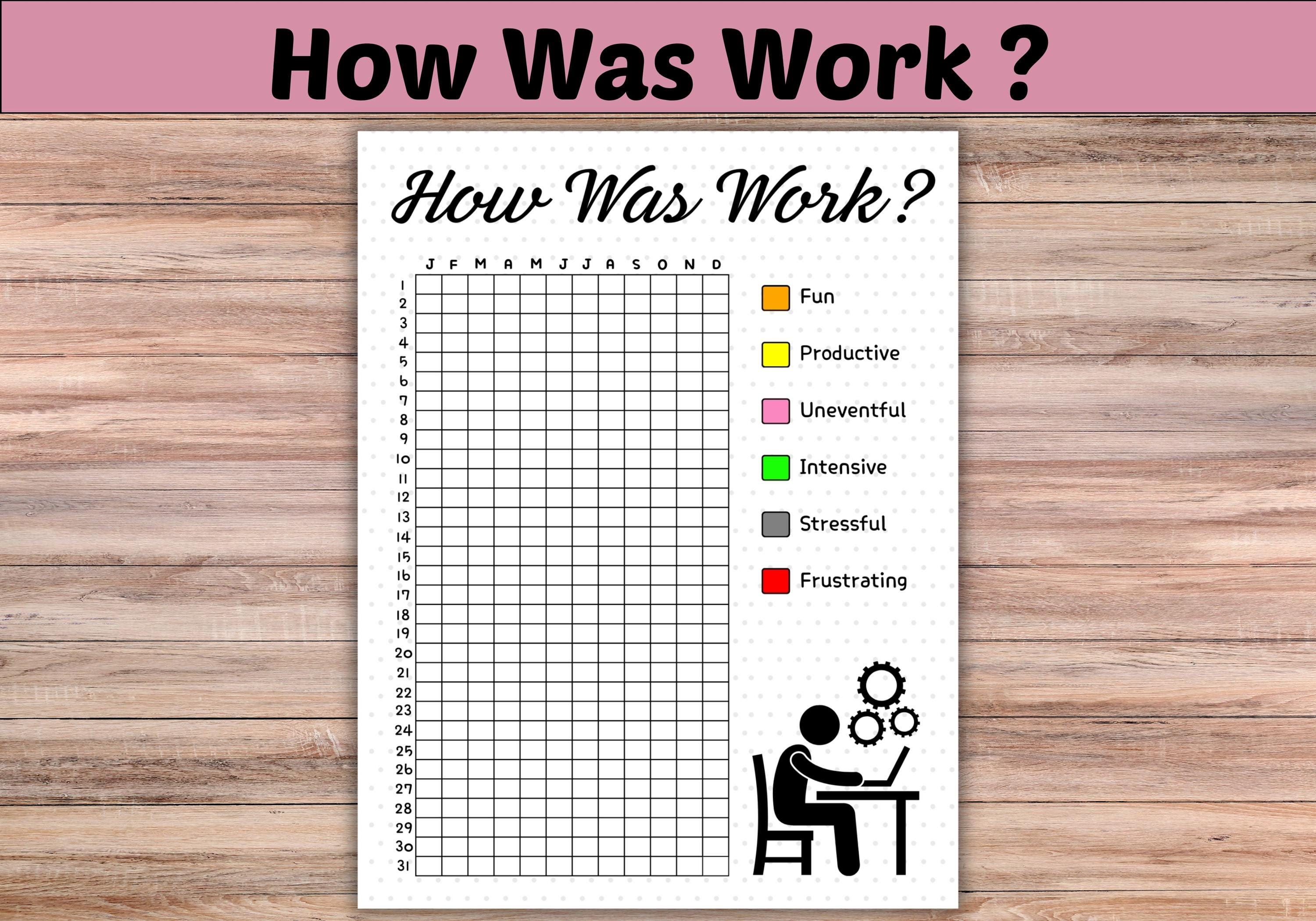 Work Tracker Printable: Yearly Mood & Feelings Journal (PDF) - Etsy