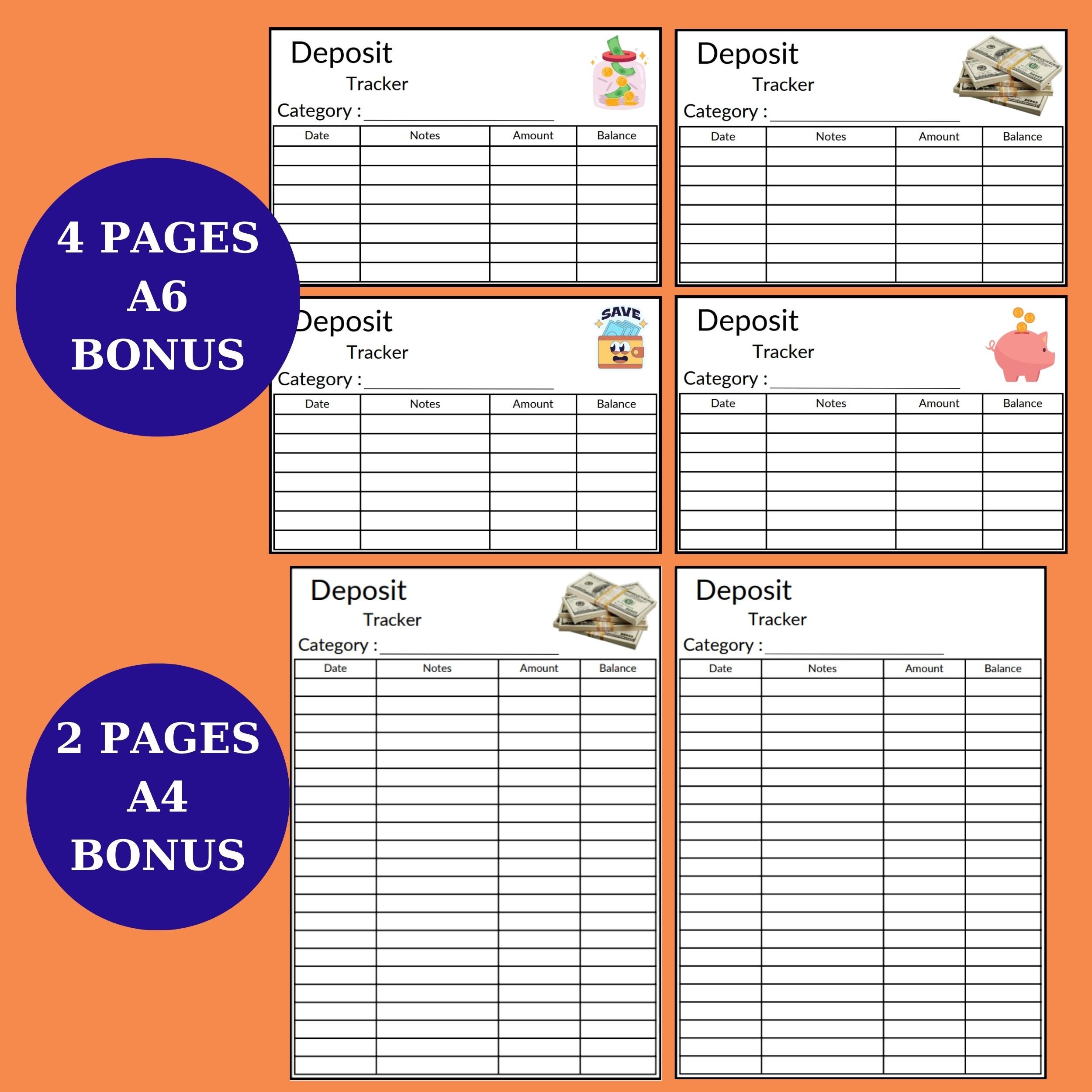 500 USD Mini Savings Challenge, A6 Size Sa, Savings Challenge Months ...