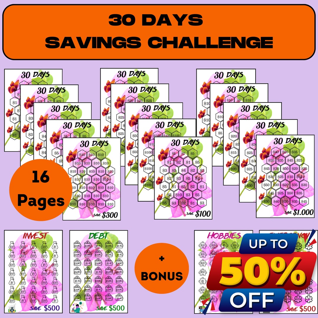 A6 Sized Savings Challenge Bundle, Savings Challenge Printable , A6 ...