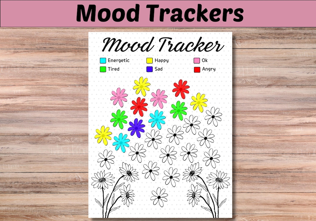 Daisy Themed Mood Tracker Printable Journal Page Feelings Tracker Daily ...