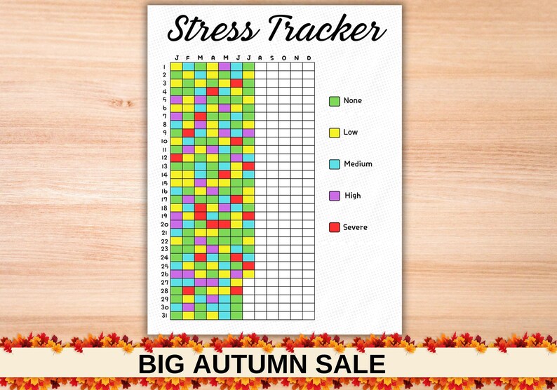 Stress Tracker - Printable Stress Tracker Journal - Anxiety & Mood ...