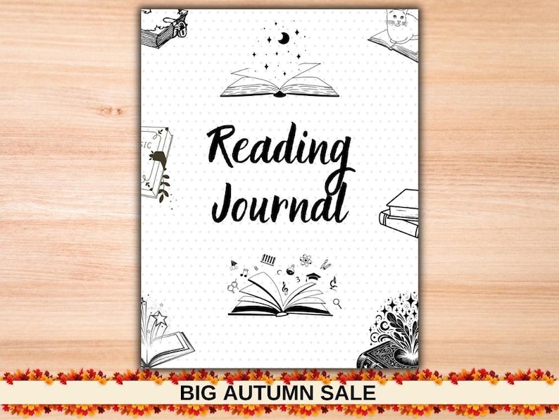 Printable Reading Journal Cover Page: Stylish Book Tracker (digital ...