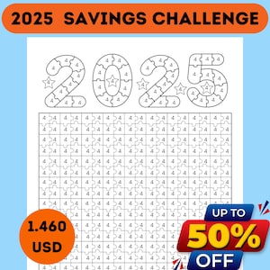 2025 Savings Challenge, 2025 New Years Savings Challenge, New Years ...