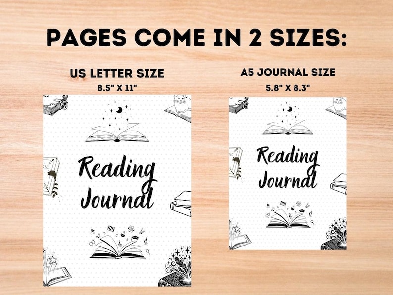 Printable Reading Journal Cover Page: Stylish Book Tracker (digital ...