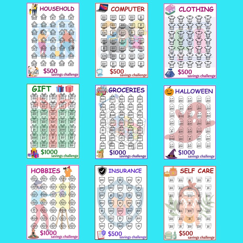 A6 Savings Challenge Bundle: Printable Money Saving Trackers (digital ...