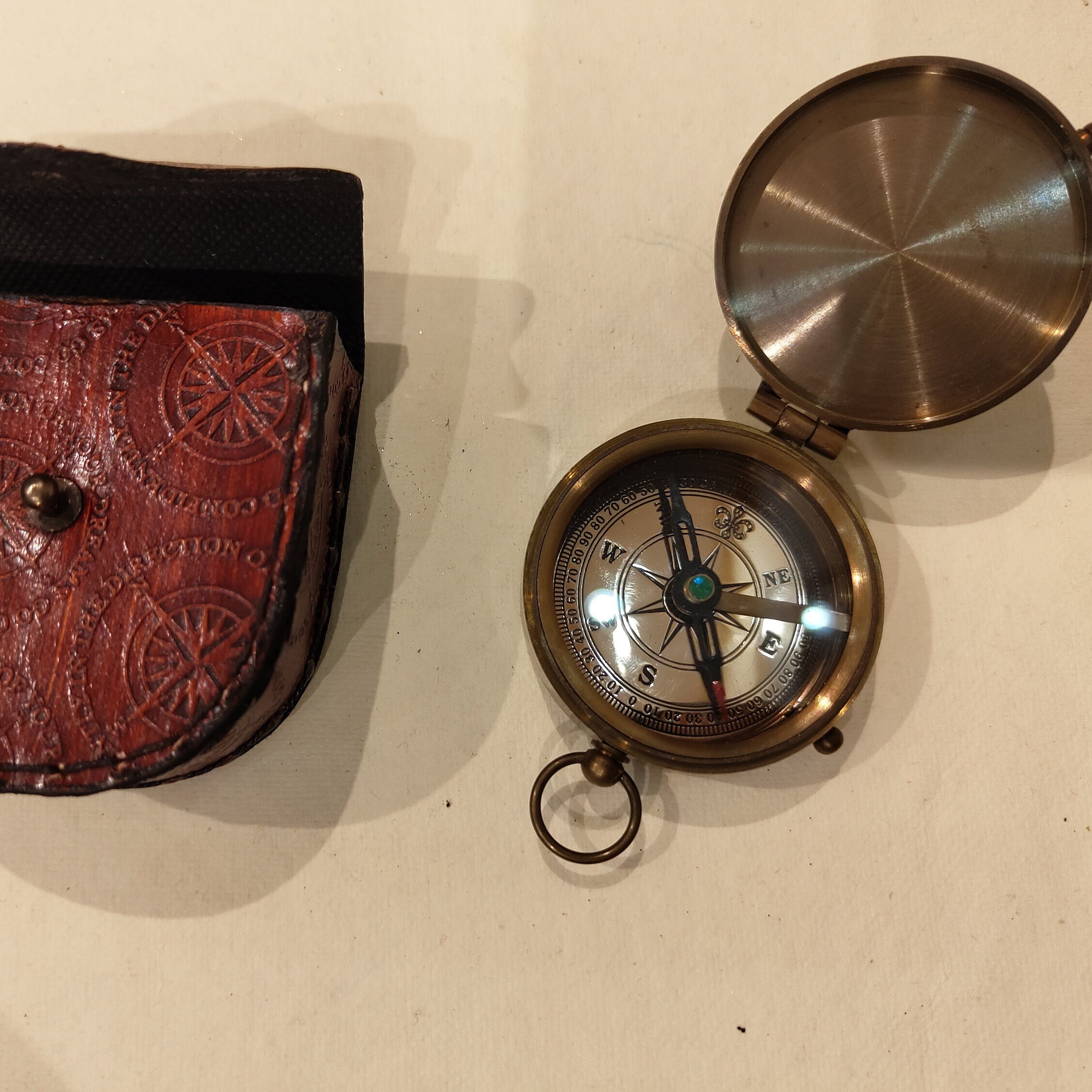 Brass Personalized Engraving Compass With Case , Gift for Anniversary ...