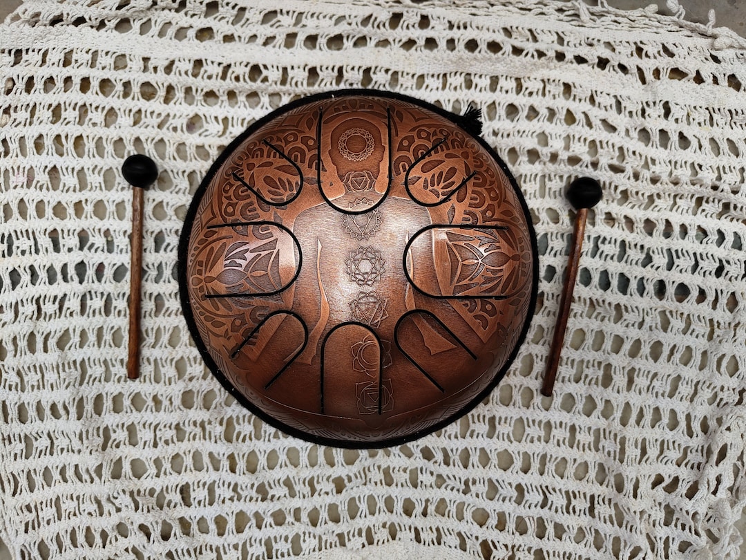 Seven Chakra Beautiful Carving Happy Drum (steel Drum) Musical ...