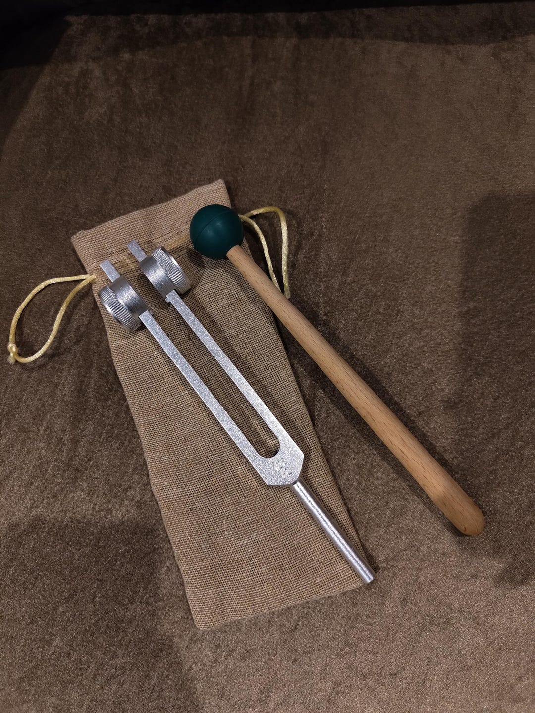 128 Hz Metal Tuning Fork With Bag and Mallet Weighted Tuning Forks for ...
