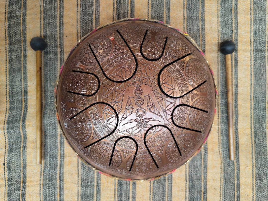 Seven Chakra Beautiful Carving Happy Drum (steel Drum/handpan) Musical ...