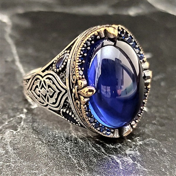 Blue Stone Ring - Etsy
