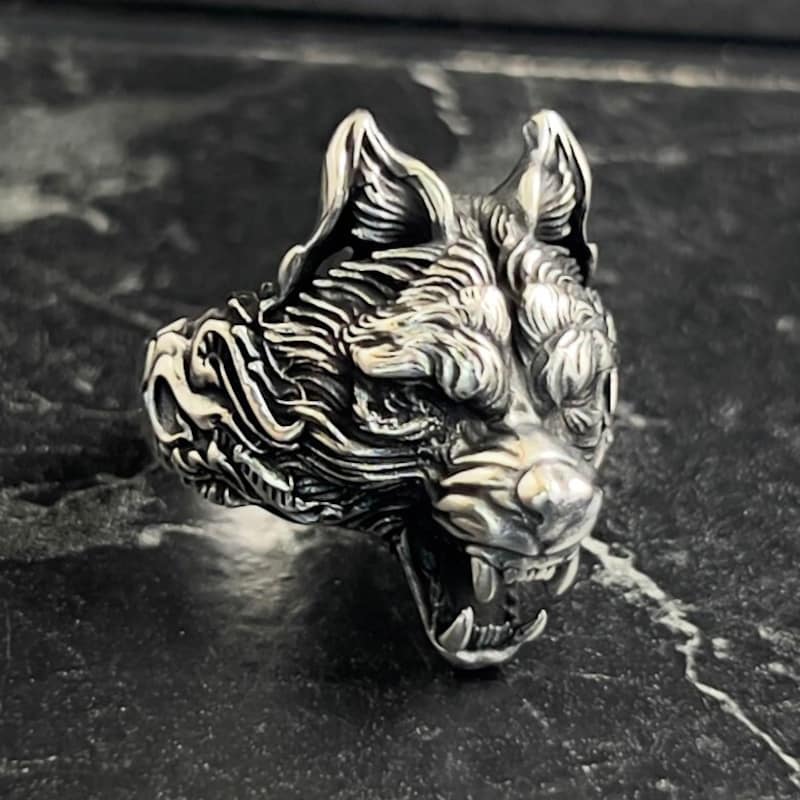 Wolf Ring - Etsy