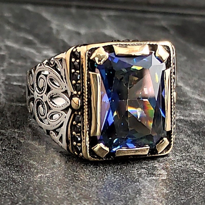 Square Stone Ring - Etsy