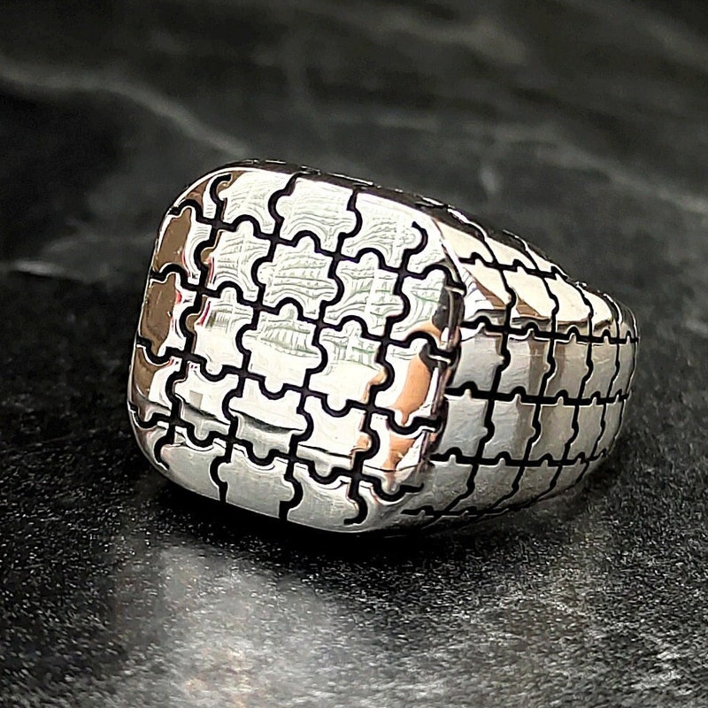 Puzzle Ring Mens - Etsy