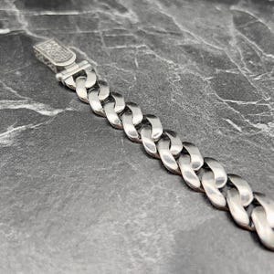 Elegant 925 Sterling Silver Cuban Chain Bracelet, Handmade Men’s or ...