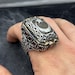 925K Turkish Flag Ring, Sterling Silver Moon & Star Ring, Ottoman Style ...