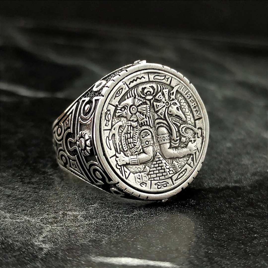 Silver Ancient Pharaoh Ring , 925 Sterling Silver Egyptian Pharaohs ...