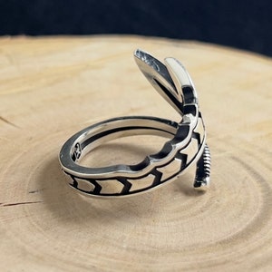Handmade Ali's Zulfiqar Sword Black Design Ring, Silver Arabic Ring ...