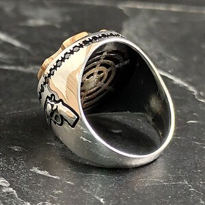 Men Silver Magnum Revolver Weapon Ring, Silver Rotating Bullet Model ...