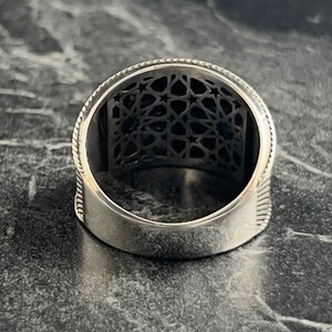 Silver Zulfiqar Sword Calligraphy Design Ring, Handmade Engraved Sultan ...