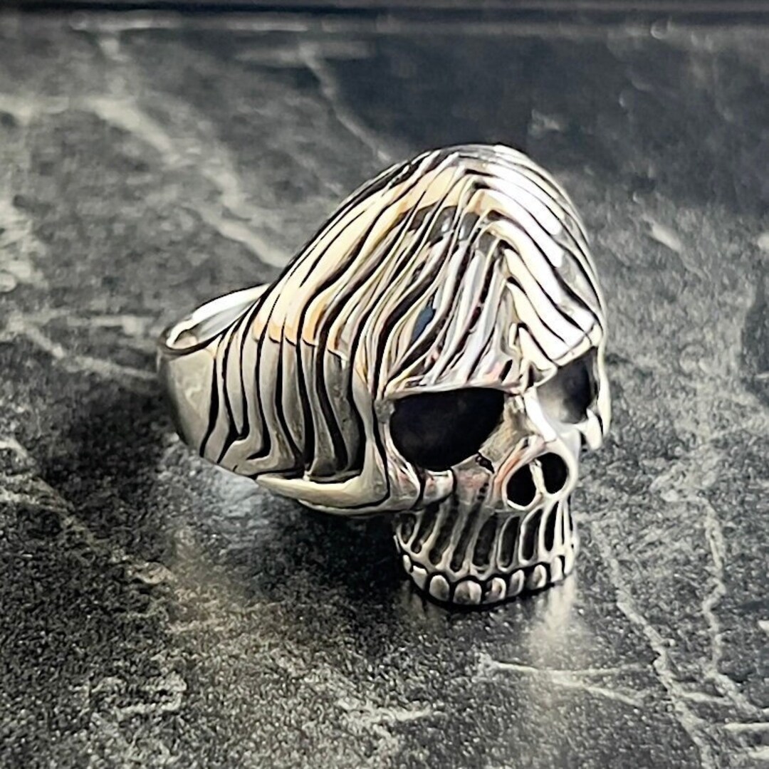 Handmade Skull Signet Ring, Biker Punk Silver Ring, Skull Silver Mens ...