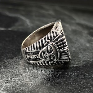 Silver Ancient Pharaoh Ring , 925 Sterling Silver Egyptian Pharaohs ...