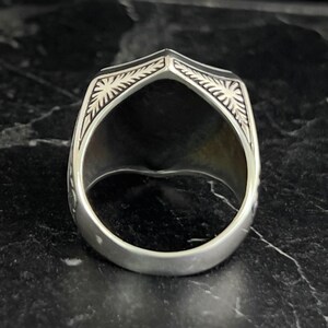 Handmade Engraved Shield Men Ring, Silver Shield Signet Ring, Ancient ...