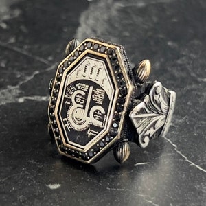 Silver Hazrat Imam Ali Islamic Carving Ring, Nadi Ali Prayer Ebced ...