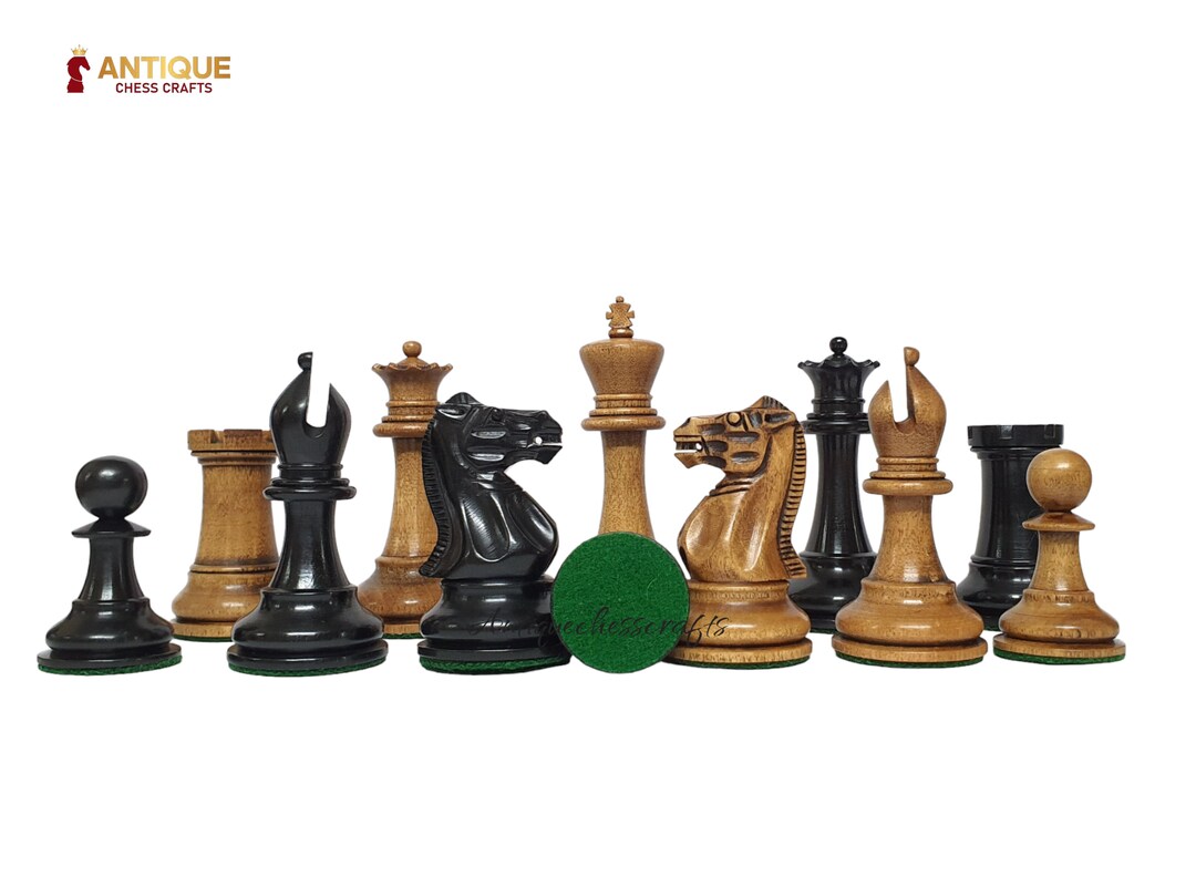 The Staunton Series (jaques Pattern) Chess Pieces in Ebony & Distressed ...